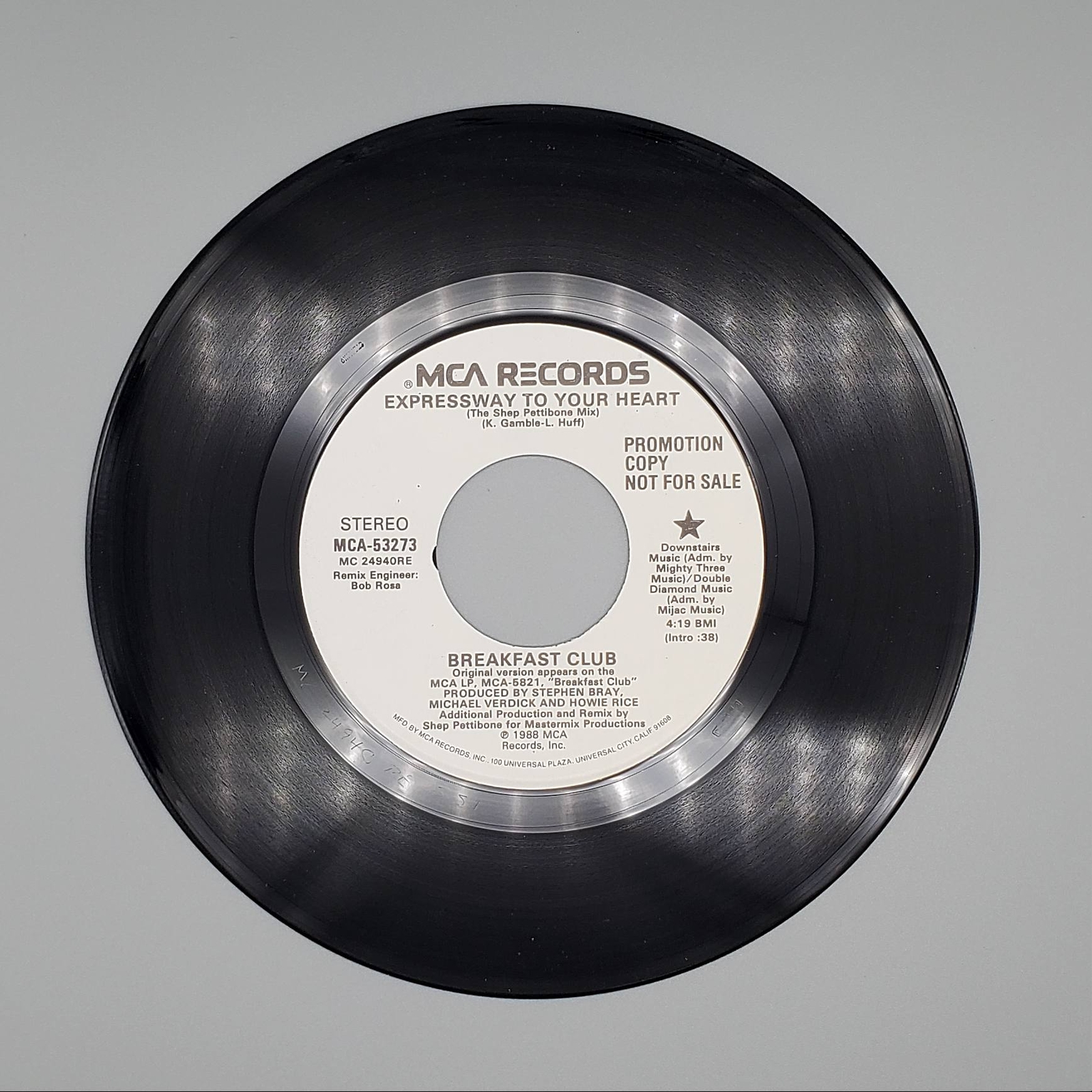 Breakfast Club Expressway To Your Heart Single Record MCA Records 1988 ...