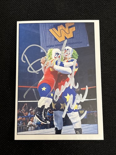 DINK & DOINK THE CLOWN 1995 PANINI WWF STICKERS SIGNED AUTOGRAPHED CARD ...