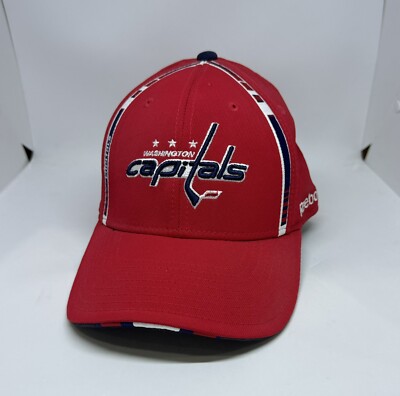 Reebok Washington Capitals Hat Red Elastic Fit NHL Baseball Cap Hat ...