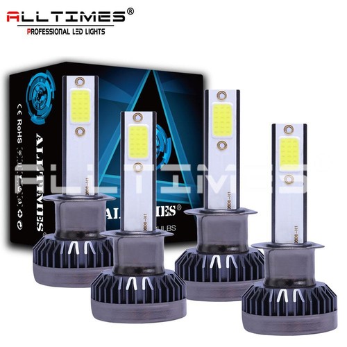 4Pcs H1 H1 LED Headlights Kit Combo Bulbs 6500K High Low Beam Angle ...