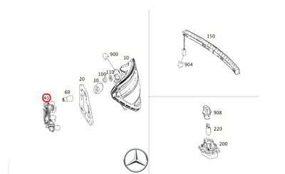 Original MERCEDES-BENZ A2048201477 Rückleuchte, Lampenträger rechts GLK ...