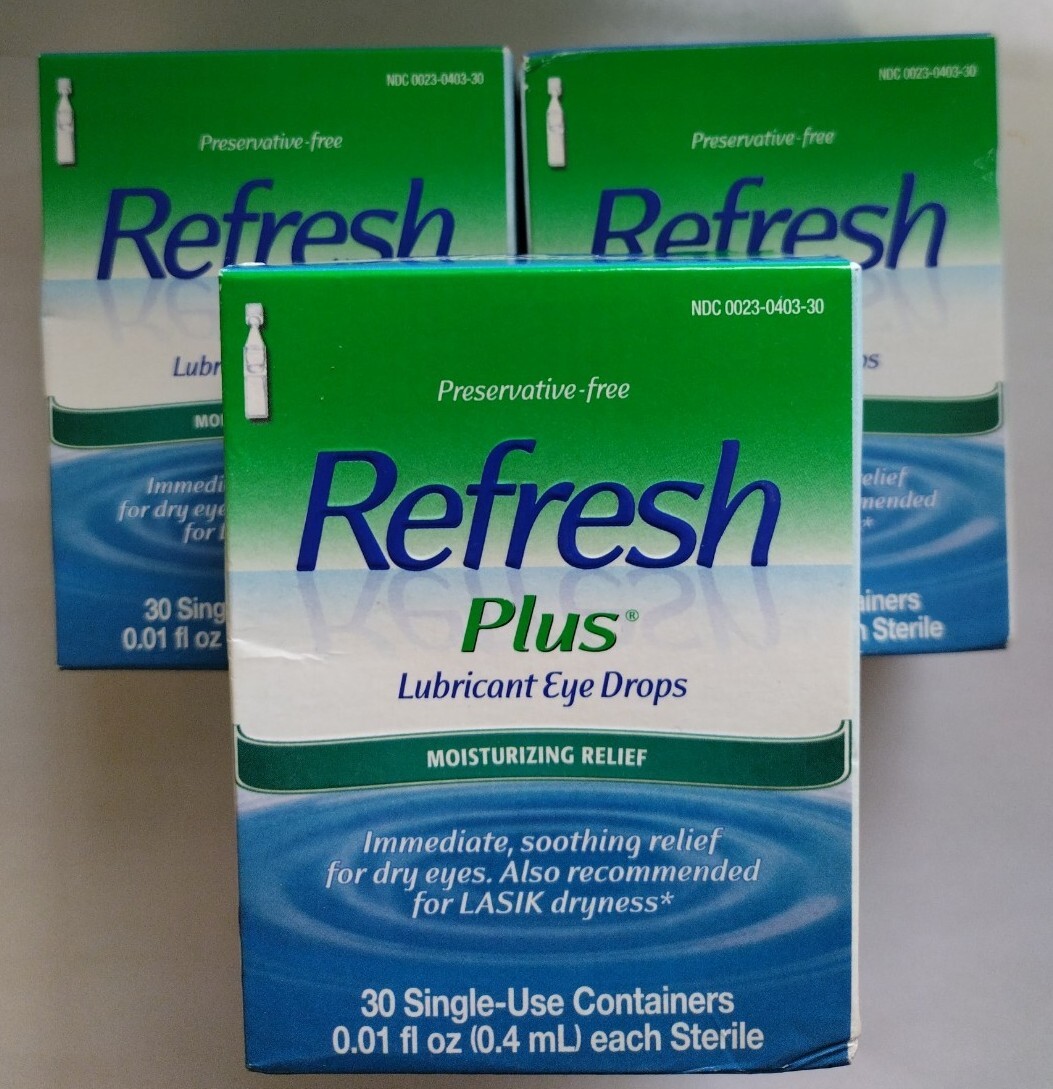 (3) Refresh Plus Lubricant Eye Drops 90 Total Vials 09/24+*SUPER DEAL ...