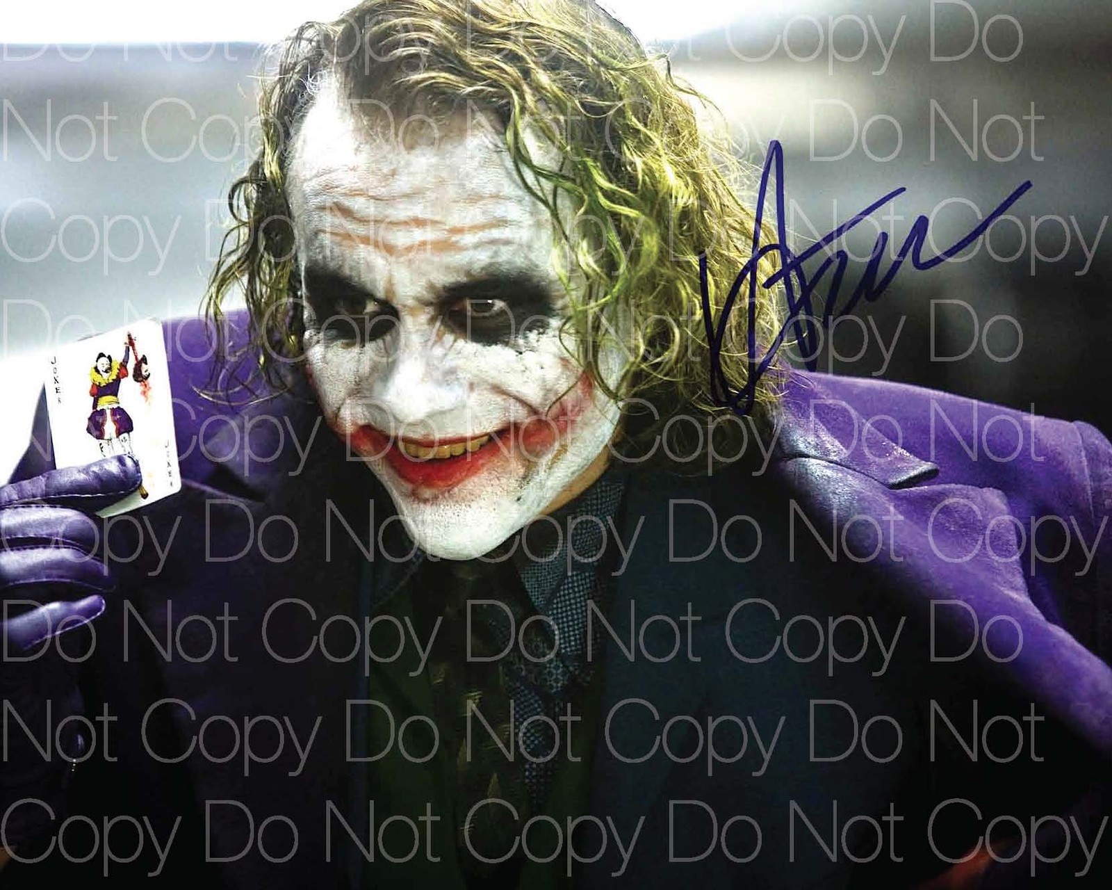 The Dark Knight Joker poster signed Ledger 8X10 photo picture autograph ...
