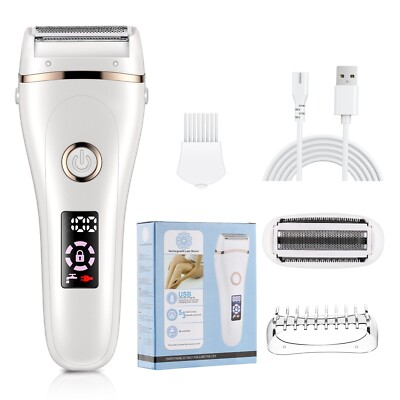 3 in 1 Wet & Dry Painless Rechargeable Lady Shaver Electric Razor for ...