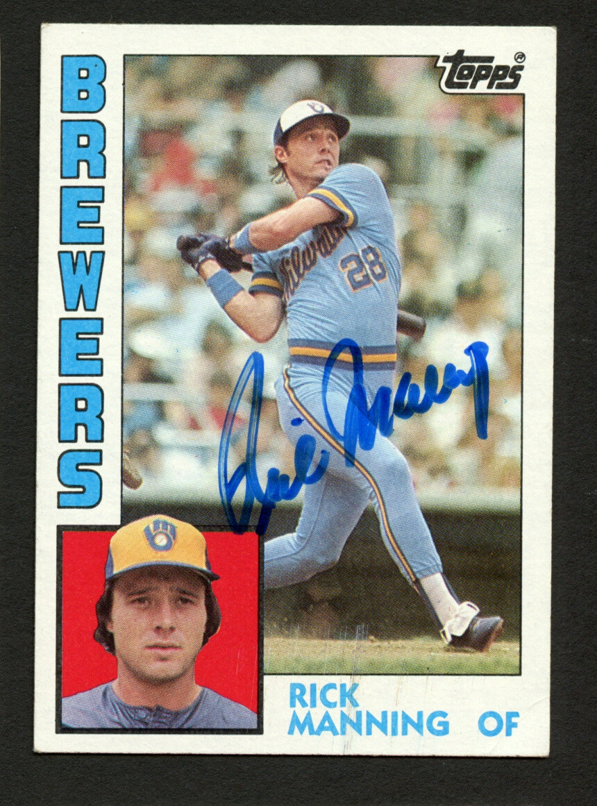 Rick Manning #128 signed autograph auto 1984 Topps Baseball Trading ...