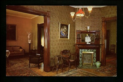 President postcard Warren G Harding home Marion, OH interior chrome ...