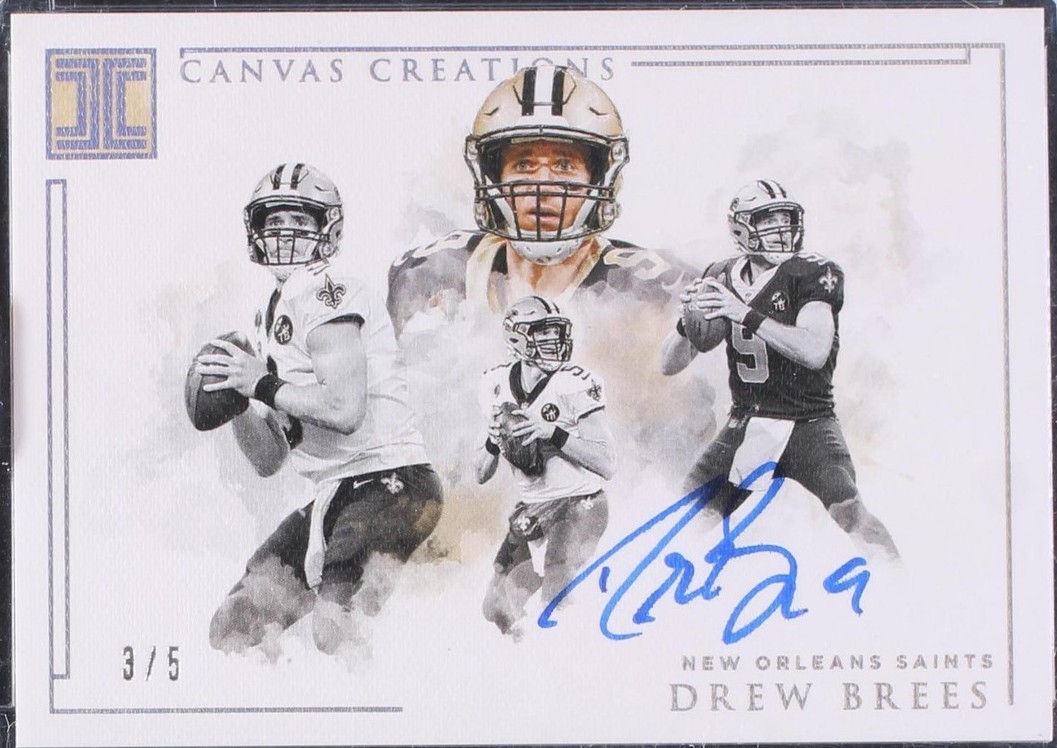 2019 Panini Impeccable - Canvas Creations Drew Brees #CC-DB Silver /5 ...