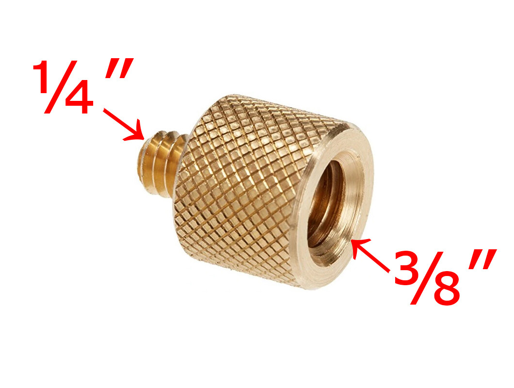 3/8" Female To 1/4" Male Brass Screw Camera Tripod Thread Adapter - UK ...