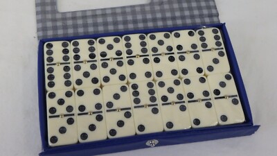 Dominoes Double Six Standard Set of 28 White with Gold Dot | eBay