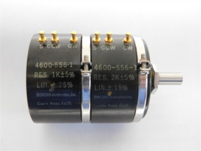 Vintage Duncan Electronics 4600-556-1 1K / 2K 5% 3-Turn Dual ...