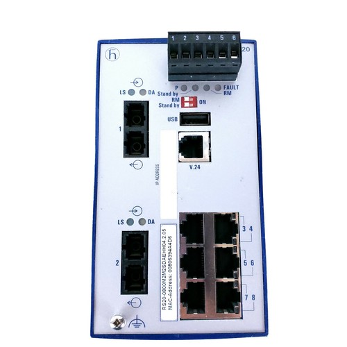 Hirschmann RS20 Rail Switch 6 RJ45 2 Fiber RS20-0800M2M2SDAEHH04.2.05 ...