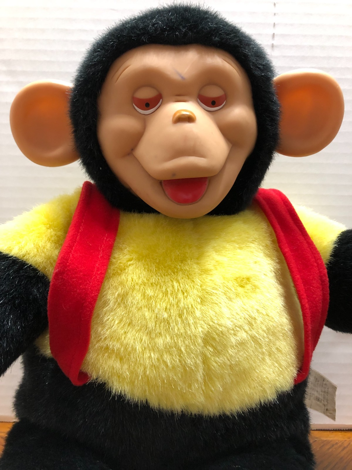 Rubber Face Mr. Bim Zippy Vintage 18" Plush Monkey Green Trading Banana ...