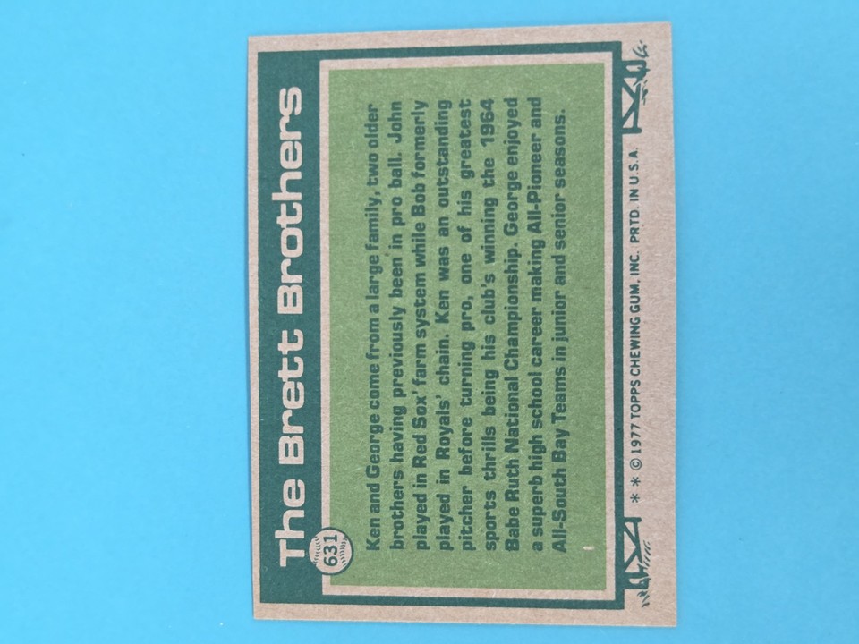 1977 Topps #631 George Brett / Ken Brett BASEBALL Card M9 | eBay