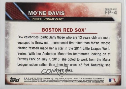 2016 Topps First Pitch Mo'ne Davis #FP-4 | eBay UK