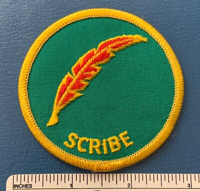 Vintage 1970s SCRIBE Boy Scout Position PATCH BSA Shirt Uniform Badge ...