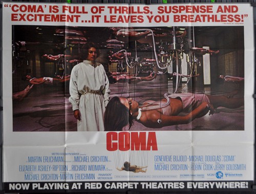 COMA 1977 ORIGINAL 45X60 NM SUBWAY MOVIE POSTER MICHAEL DOUGLAS ...