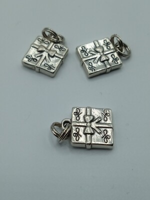 3 Sterling Silver SJC Present Gift Charm 12mm Birthday Holidays ...