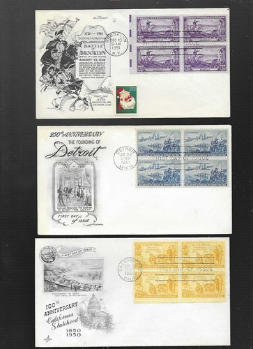 US FDC FIRST DAY COVERS COLLECTION 1950 1951 LOT OF 15 WITH BLOCK | eBay