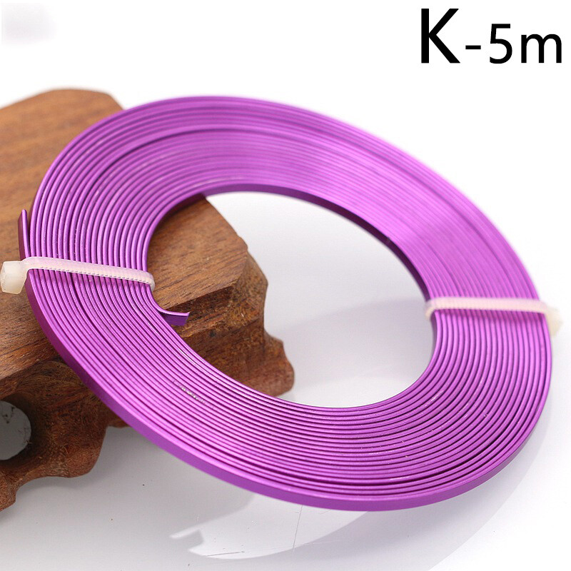 5M Roll Flat Aluminum Wire Craft Metal Plain Bezel Flexible Wire ...