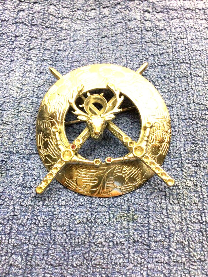 Vintage MIZPAH Scottish Brooch DEER STAG & SWORD PIN (no Stones) | eBay