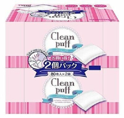 Cotton Labo Clean puff 80 sheets × 2 packs 160 Pieces 100% Nature ...