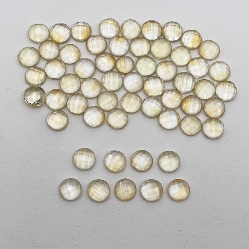 Natural Citrine Round Checker Cut Loose Gemstone Lot 28 Pcs 8 MM 51 CT ...
