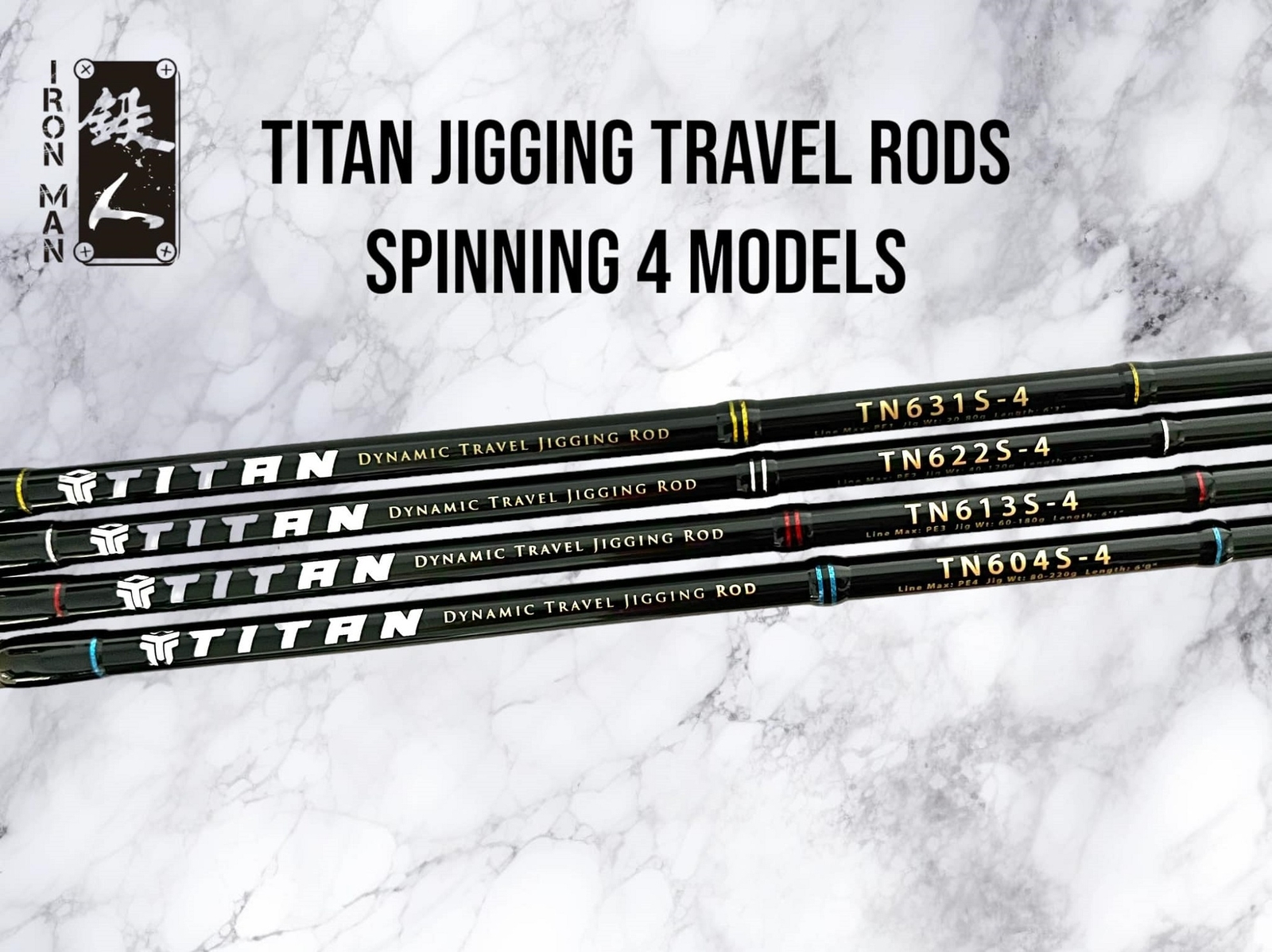 Iron Man Spinning Rod Titan Jigging TN631S-4 Piece Travel Rod (2039) | eBay