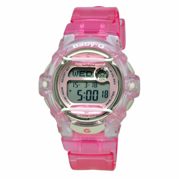 Casio Baby-g Bg-169r-4d Digital Semi Transparent Pink Resin Ladies ...