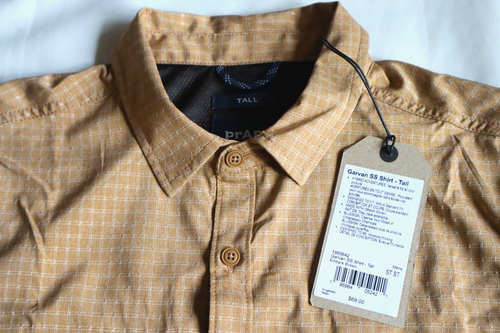 Prana Men's Garvan SS Shirt - Small Tall - Embark Brown for sale online ...