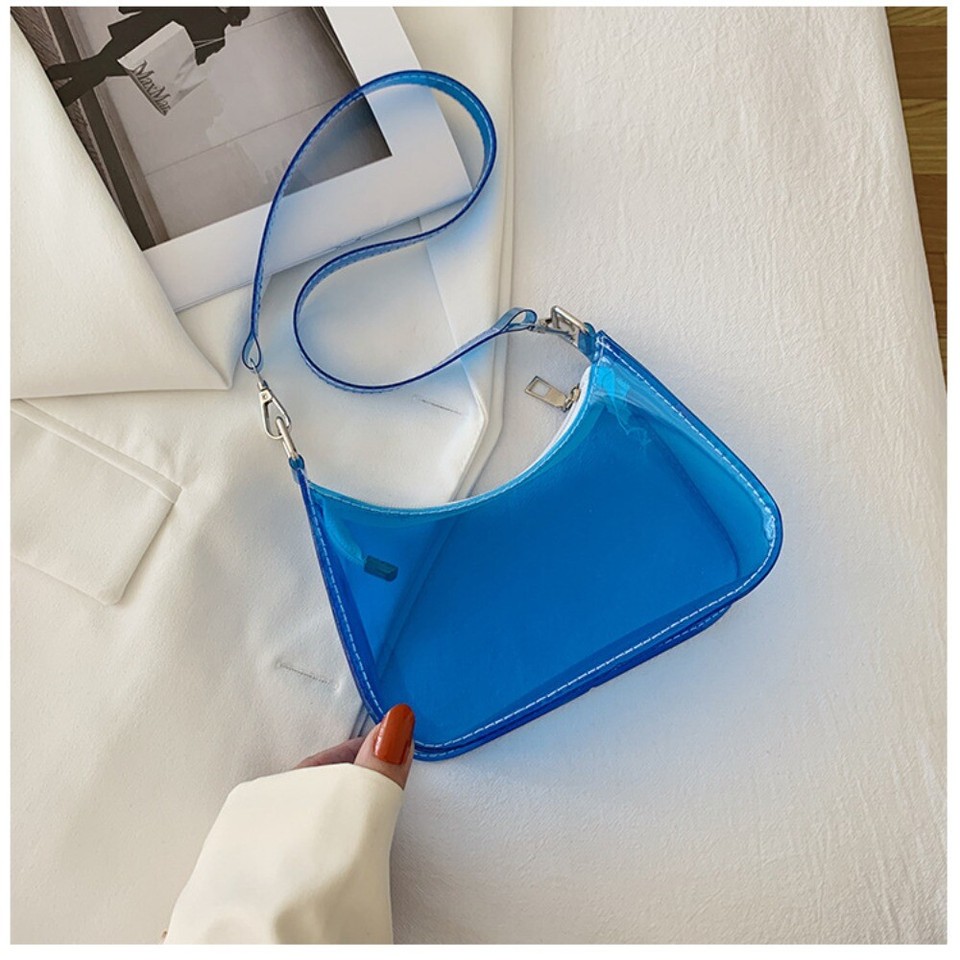 PVC Jelly Shoulder Bag Transparent Travel Handbag Purses Fashion ...