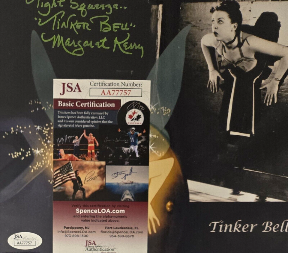 Margaret Kerry Signed Photo Tinkerbell Peter Pan Disney Autograph JSA ...