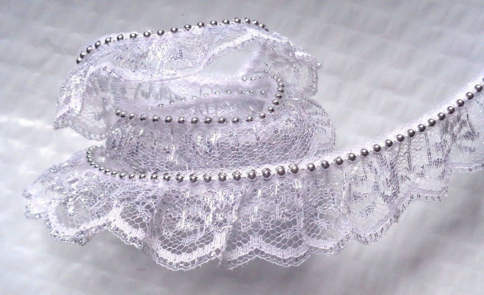 Ruffled Lace with beads select style price per yard | eBay