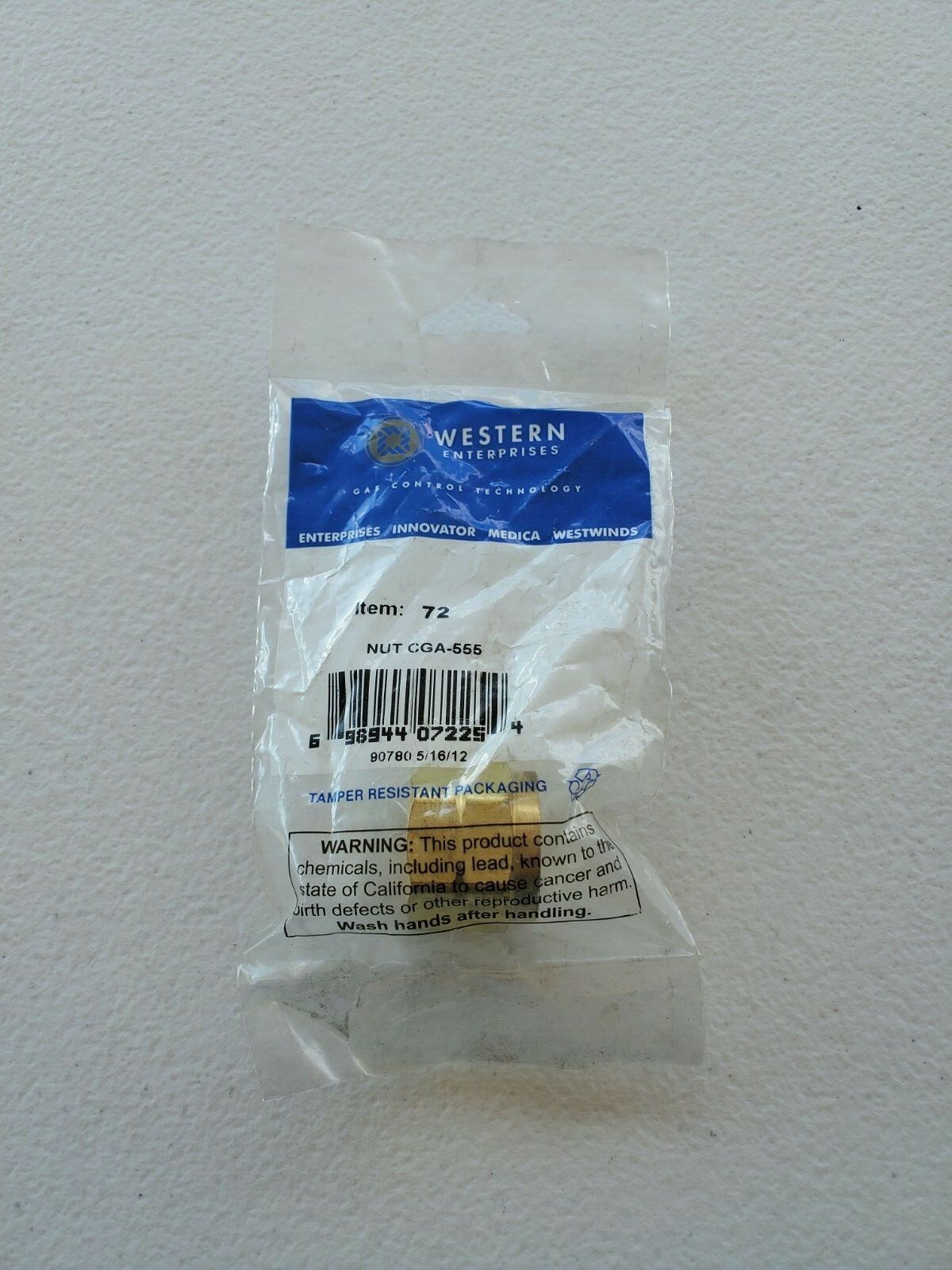Western 72 Nut CGA 555 for Butane / Propane Liquid Withdrawl, Brass ...