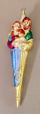 Czech Republic Glass 8 1/2" Christmas Religious Ornament Hand Painted ...