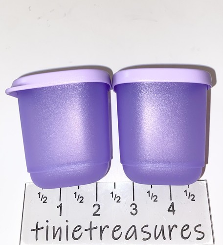 Tupperware Mini Snack Containers Purple Set 2-3oz Tinietreasures | eBay