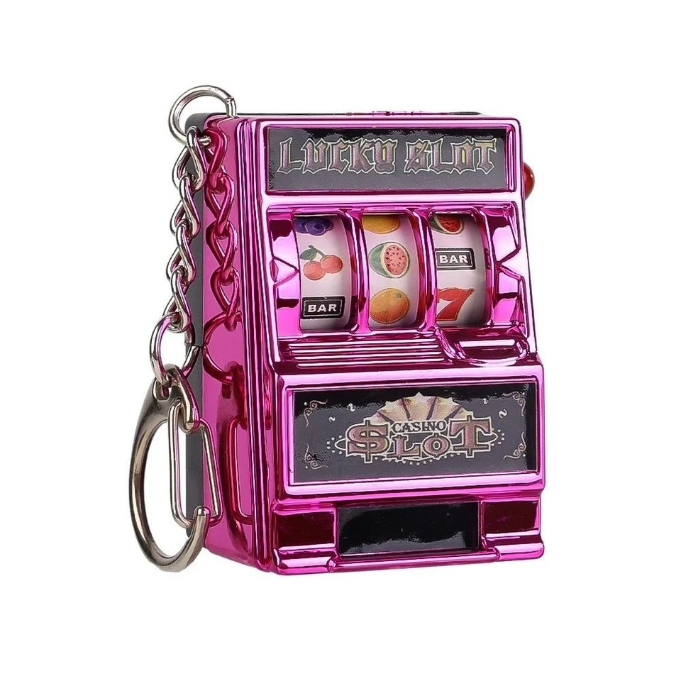 Stress Reliever Key Holder Toy Lucky Jackpot Retro Fruit Slot Machine ...