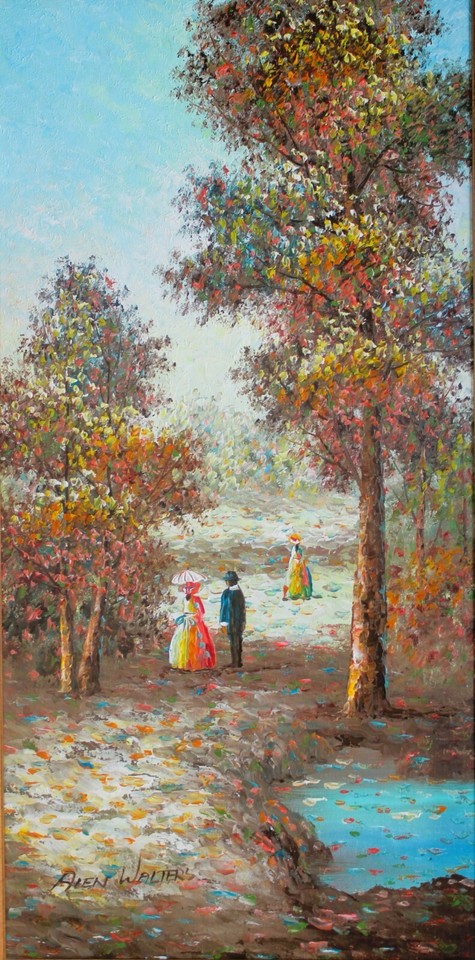ALEN WALTERS VINTAGE OIL PAINTING ON CANVAS SIGNED IMPRESSIONISM ...