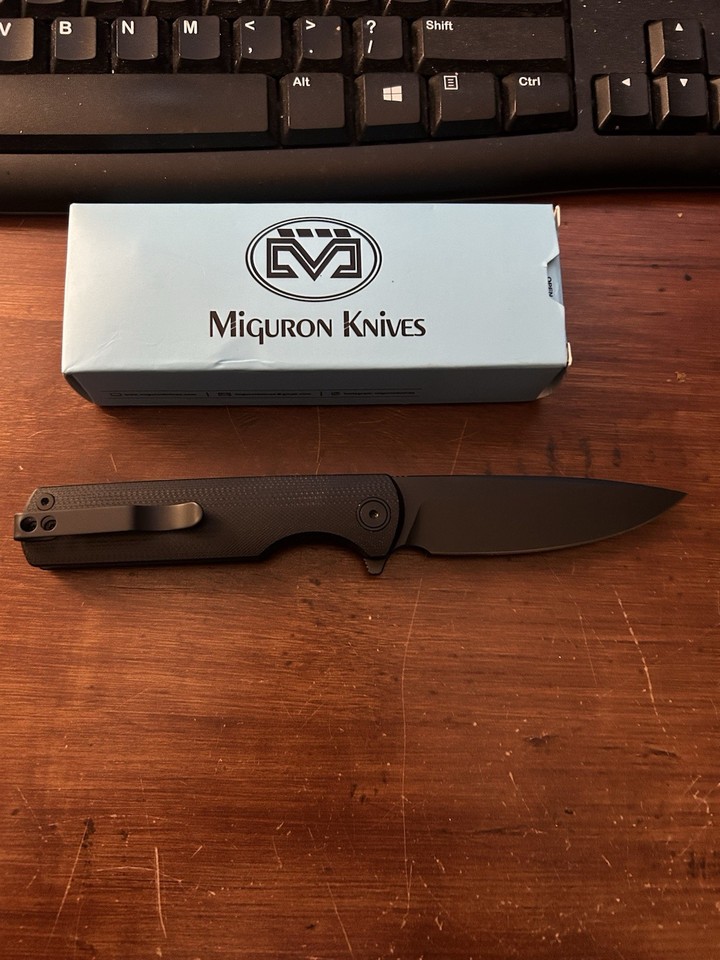 Miguron Prism II Folding Knife Black D2 Blade And Black G10 Handle ...