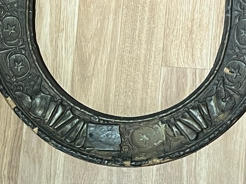 ANTIQUE Patriotic Oval Vintage FRAME 25x17 Statue Of Liberty Bell ...
