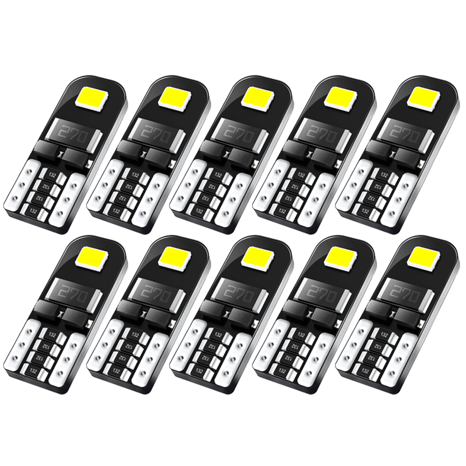 10Pcs W5W T10 LED Canbus Bulbs 168 194 LEDInterior Light For VW Golf 4 ...