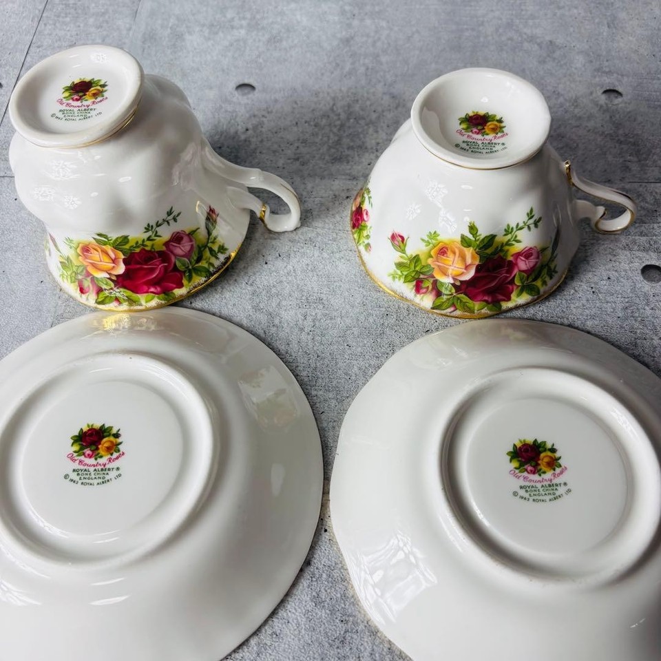 Royal Albert Old Country Rose Cup Saucer Gold Color From Japan | eBay UK