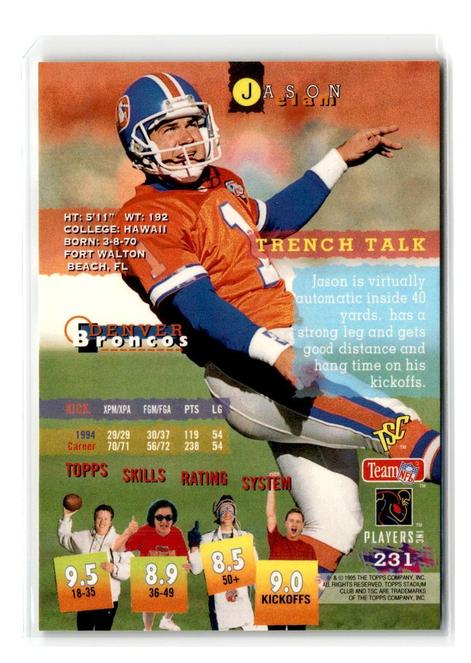 1995-Stadium Club-#231-Jason Elam-Denver Broncos | eBay
