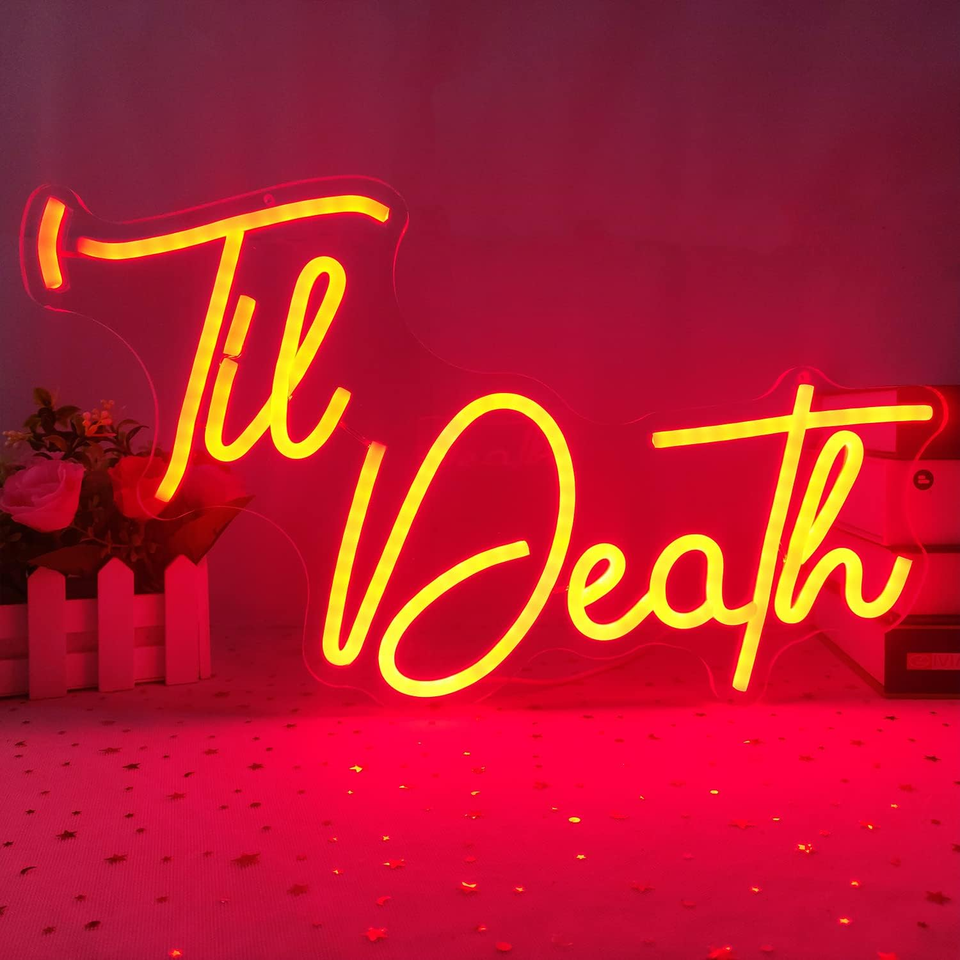 Til Death Neon Sign Dimmable Til Death Led Sign Art Wall Decor Til ...