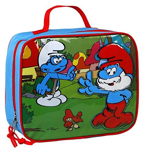 OFFICIAL THE SMURFS EMBOSSED INSULATED COOLER LUNCH BAG BOX NEW WITH ...