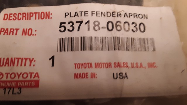 Toyota OEM Fender Plate Apron Left LH 5371806030 for sale online | eBay