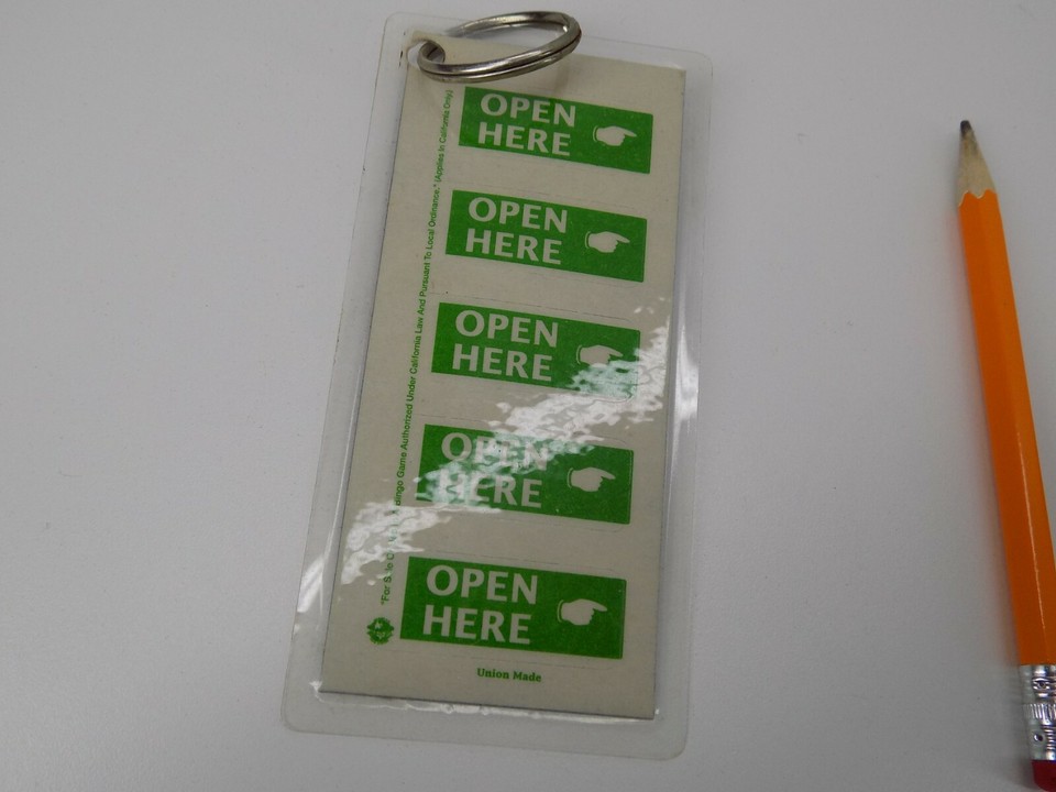 vintage early 90's, laminated Pull Tabs Keychain Key Ring, "Hot-Rocks ...