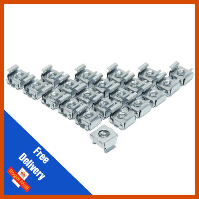 20x M6 CAGE NUTS STAINLESS STEEL SERVER RACK CABINET PC NUTS CAPTIVE ...