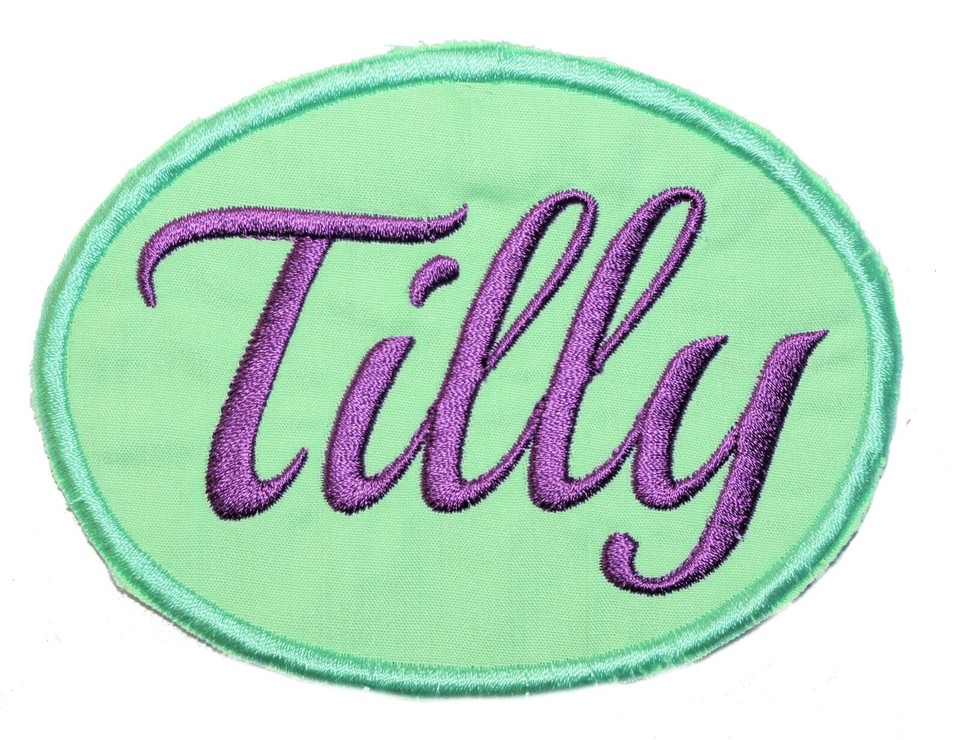 Custom Xmas Name Patch / Name Label | SEW-ON | Personalised | White ...