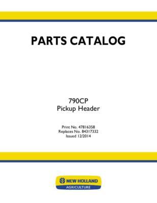 NEW HOLLAND 790CP PICKUP HEADER PARTS CATALOG | eBay