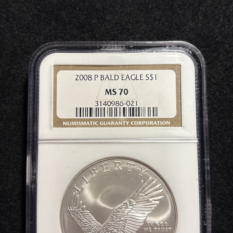 2008-P $1 Bald Eagle Commemorative Silver Dollar UNC NGC MS70 Item#958 ...